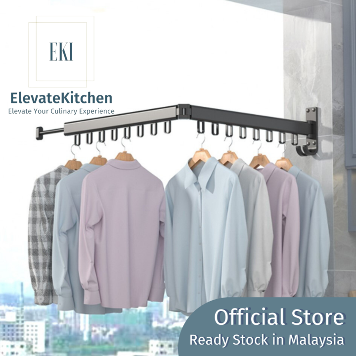 Retractable Foldable Wall Hanging Drying Rack Indoor Balcony Clothes ...