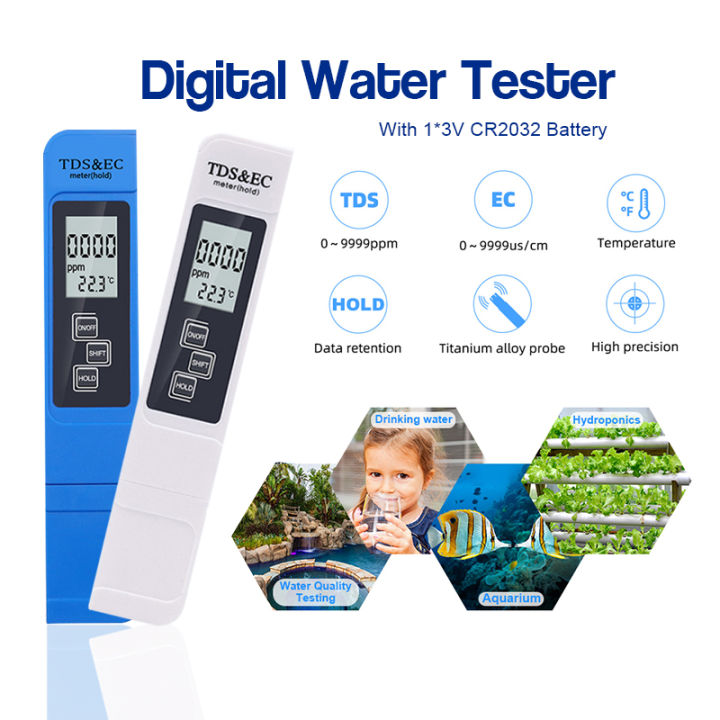 【Ready Stock】TDS & EC Meter 3 in 1 Nutrient Water Tester Kit Meter ...