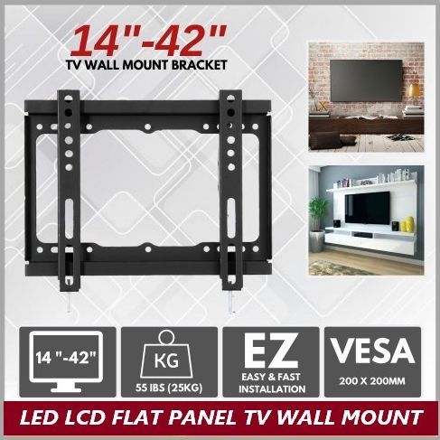 READY STOCK 14"-42" LED LCD PDP Flat Panel TV Wall Mount Bracket Besi ...
