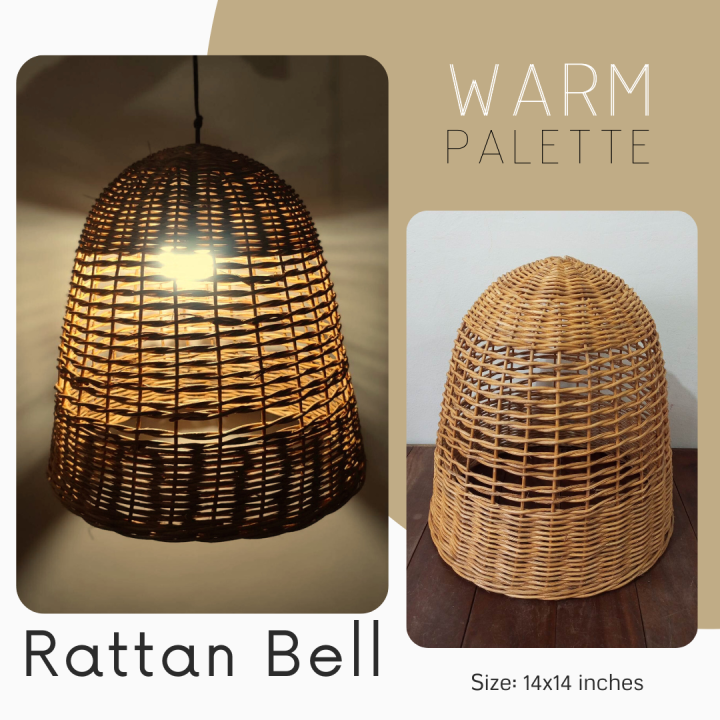 Rattan Wicker Bell Pendant Light / Rattan Native Lamp Shade | Lazada PH
