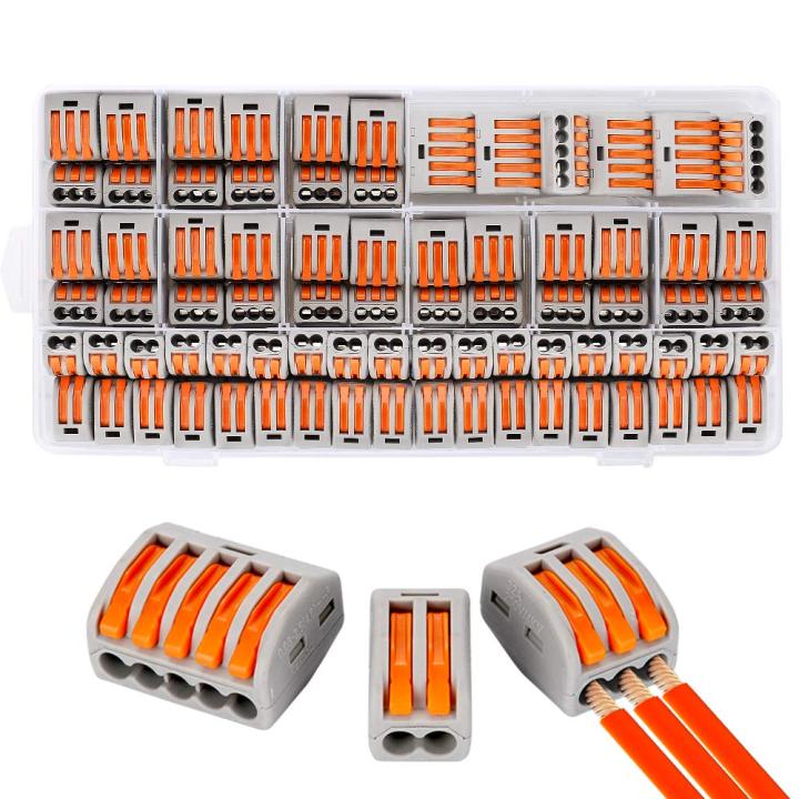 100Pcs Electrical Cable Wire Connector Push-in Terminal Block Universal ...
