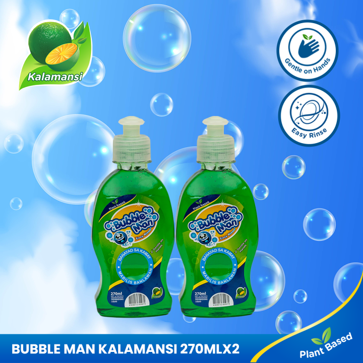 Bubble Man Dishwashing Liquid - Kalamansi 270ml x 2 | Lazada PH
