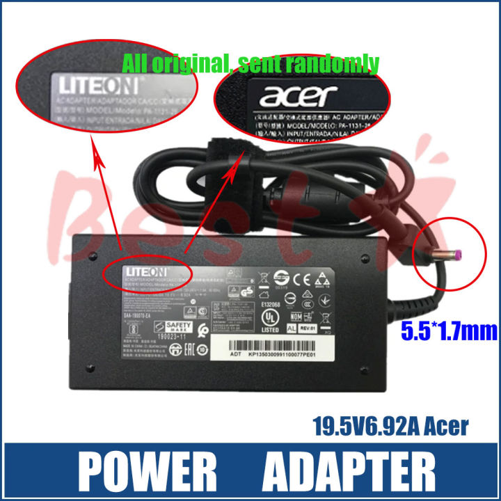 Original 19.5V 6.92A LITEON/Chicony/Acer PA-1131-26 Adapter A18-135P1A ...