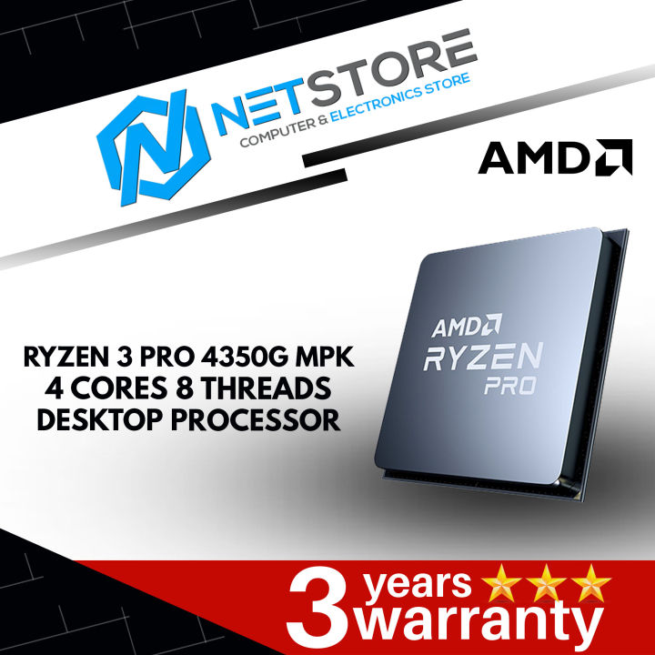 AMD RYZEN 3 PRO 4350G MPK 4 CORES 8 THREADS DESKTOP PROCESSOR - 100-100000148MPK | Lazada