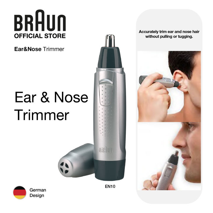 Braun Ear & Nose Trimmer EN10 - Silver/Black - Nose Hair Trimmer for ...