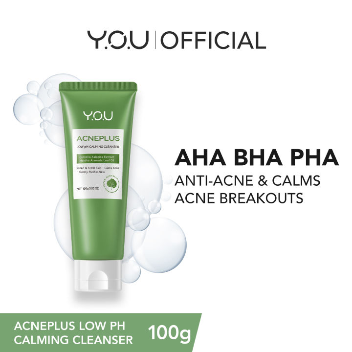 Y.O.U AcnePlus Low Ph Calming Cleanser 100g - 4D Centella, Corn Mint ...