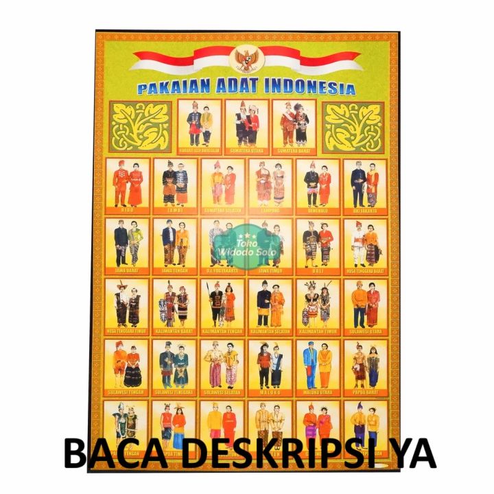 Poster Edukasi Pakaian Adat Indonesia 35x50cm - 1 Lembar | Lazada Indonesia