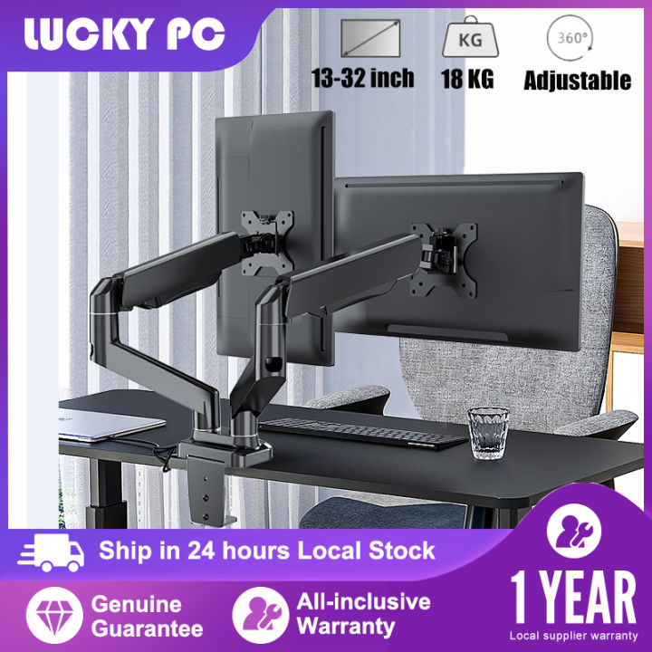 [Gas Spring Arm] NVISION Single Monitor Desk Stand Full Motion Swivel ...