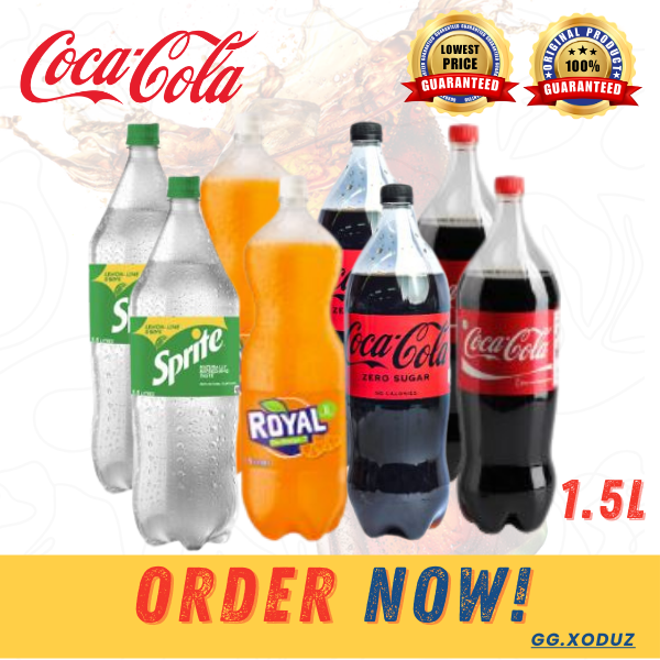 COCA COLA 1.5 Liters - Coke, Coke Zero, Sprite, Royal (Original Taste Carbonated Cola Soda Soft ...