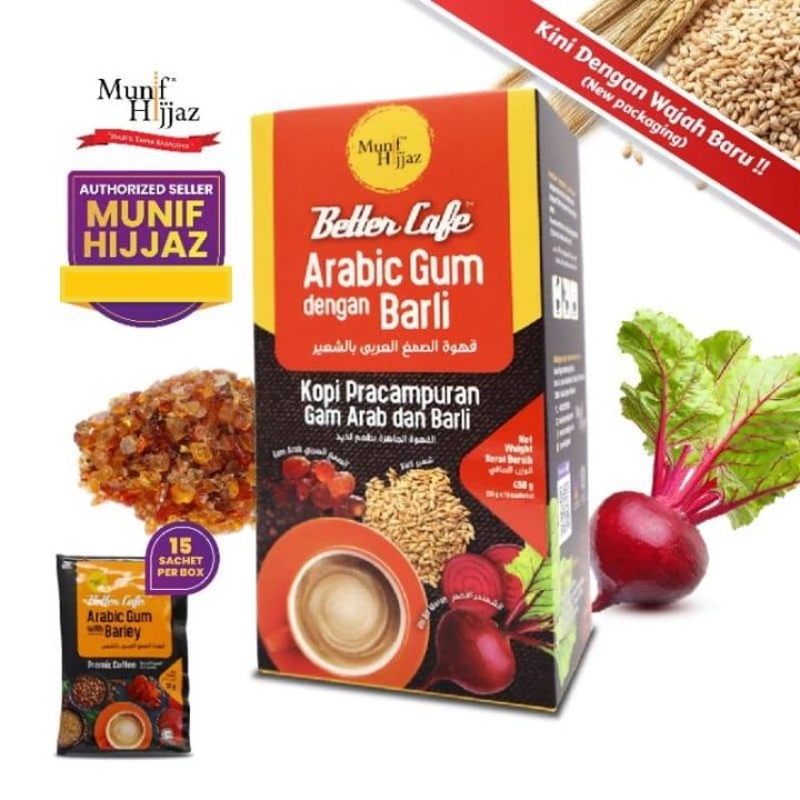Munif Hijjaz | Kopi Arabic Gum Better Cafe Kotak (1 kotak x 30g x 15 sachet) | Lazada