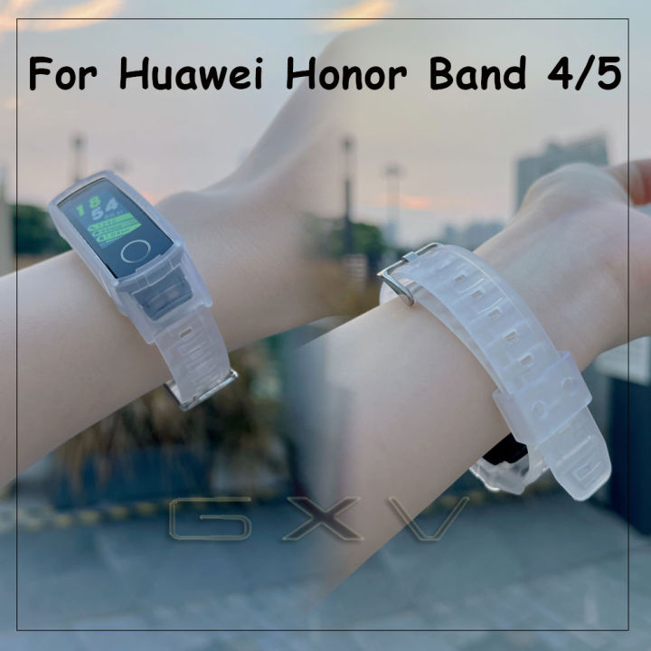 Glacier Silicone Strap for Honor Band 4 /5 Transparent Watch Band for ...