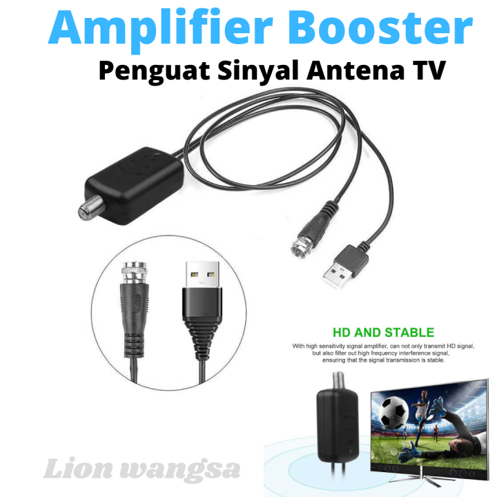 Bisa COD Penguat Sinyal TV Antena Amplifier Signal Booster HD DVB-T2 ...