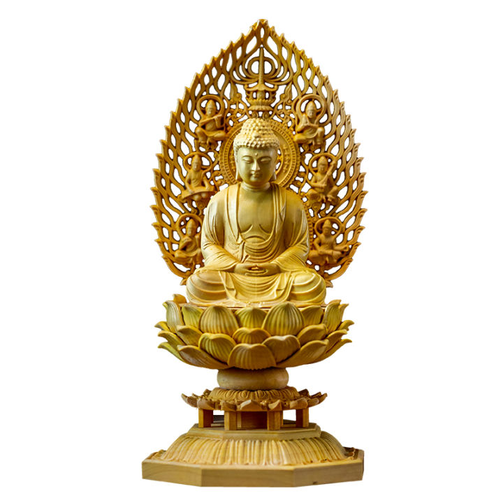 Handmade wood carving Buddha base statue, an exquisite home decor ...