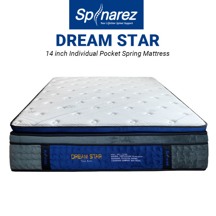 SpinaRez Dream Star Mattress 14 inch Individual Pocket Spring Mattress ...