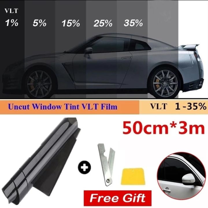 1 Roll 50Cm X 3M 1/5/15/25/35 Percent VLT Window Tint Film Glass ...
