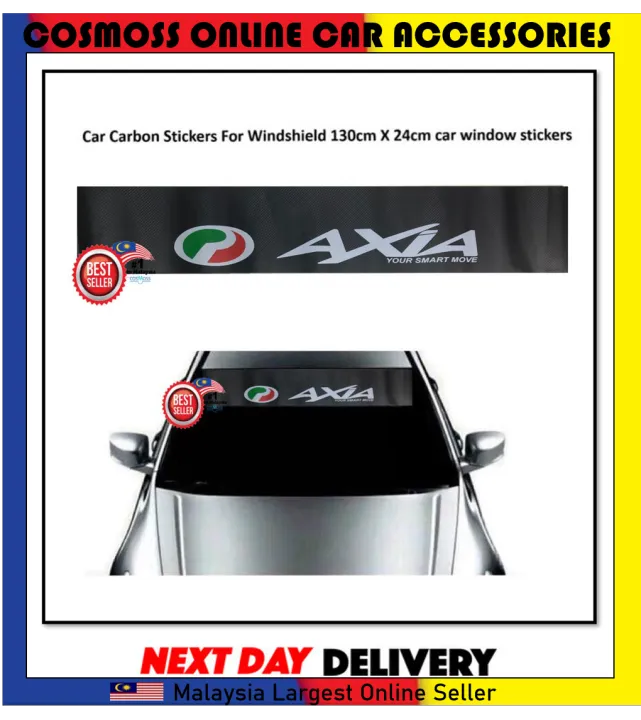 AXIA Logo UNIVERSAL Car Carbon Stickers For Windshield 130cm X 24cm car ...