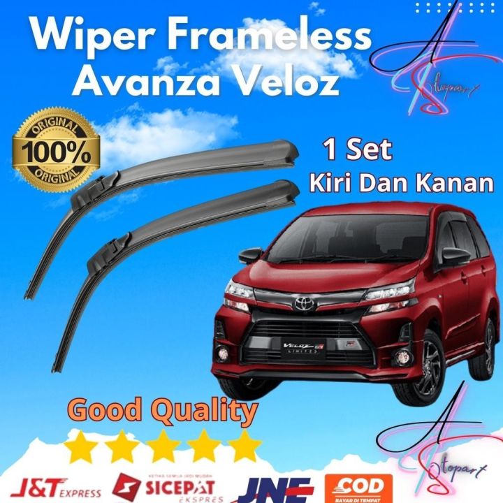 Wiper Mobil Toyota Avanza Veloz 2021 - Sekarang Frameless 1 Set Kiri dan Kanan Tanpa Rangka Besi ...