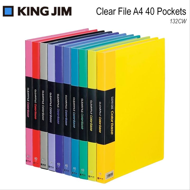 King Jim Color Base Clear File 40 pockets 132CW A4-S [SG Ready Stock ...