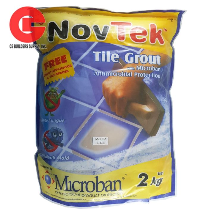 NovTek Tile Grout with Antimicrobial Protection - Laguna Beige (2 kilos ...