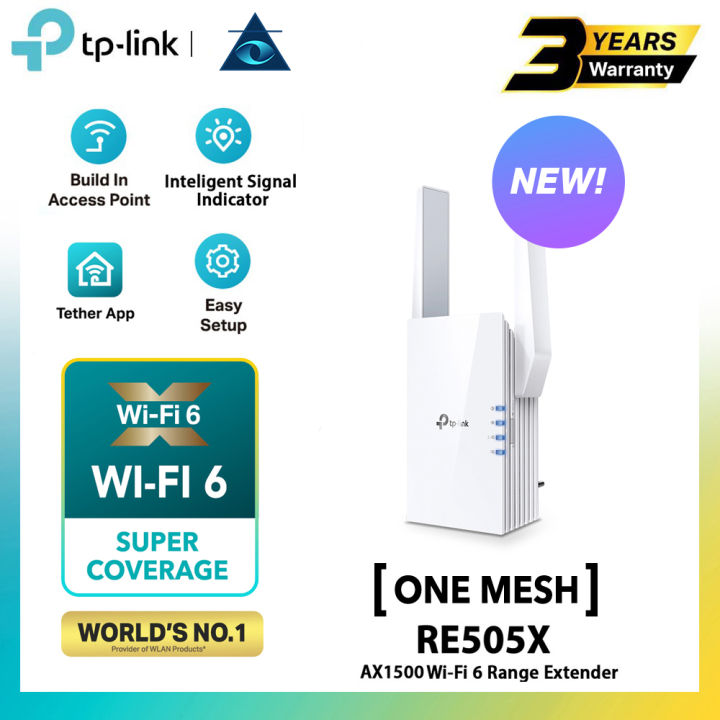 TP-Link RE505X AX1500 WiFi 6 Dual Band Range Extender Repeater OneMesh ...