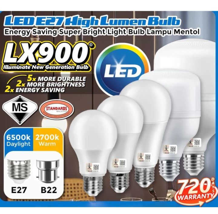 LED Bulb E27 Mentol LED Rumah Light Bulb Lampu 2700k / 6500k 5W 7W 9W ...