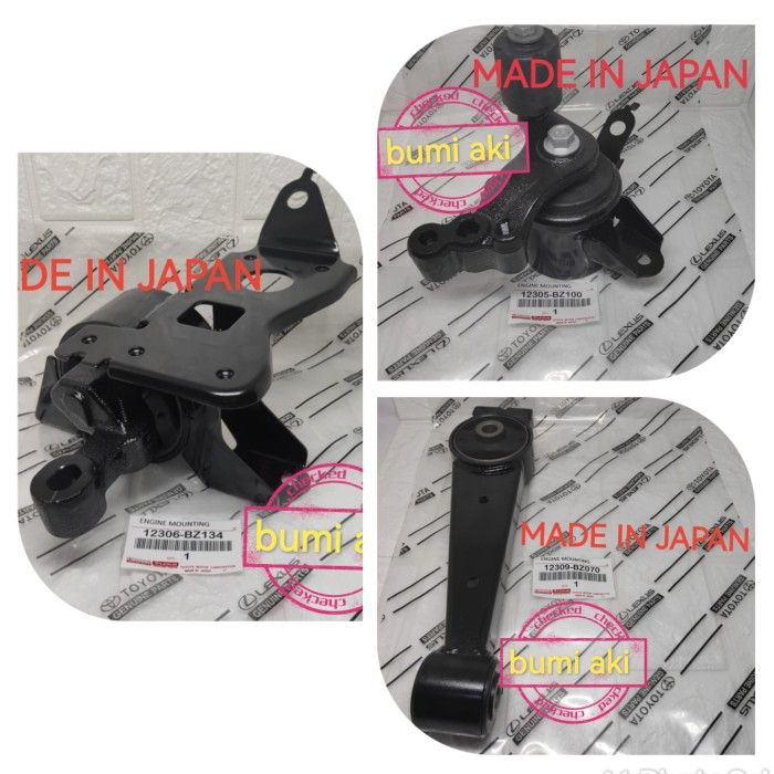 ENGINE MOUNTING SET KARET DUDUKAN MESIN TOYOTA AGYA & AYLA 1.0 1000CC ...