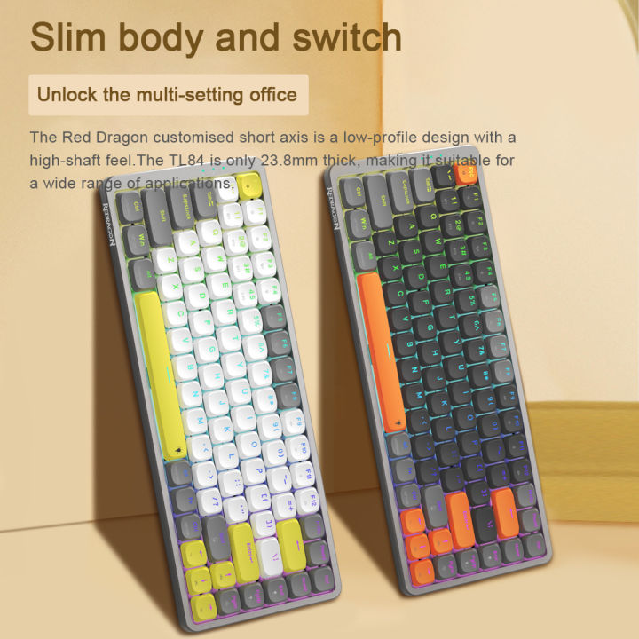 REDRAGON TL84 USB Mechanical Gaming RGB Keyboard รองรับ Bluetooth 5.0 ...