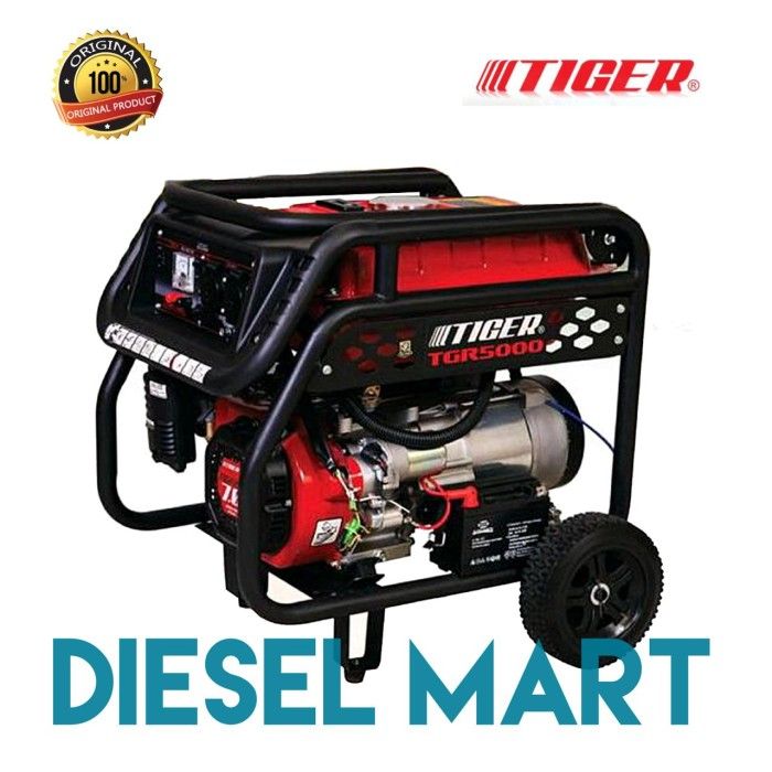MESIN GENSET BENSIN STARTER TIGER TGR 5000 3000 WATT GENERATOR 4 TAK ...