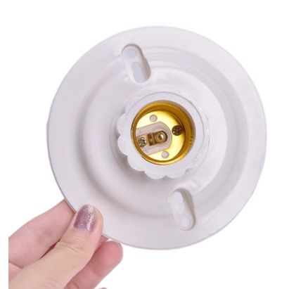E27 Ceiling Receptacle Plastic White Socket Bulb Holder | Lazada PH