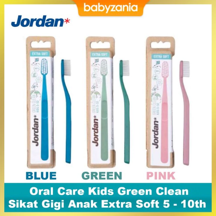 Jordan Kids Toothbrush Green Clean Sikat Gigi Anak Extra Soft 5-10 Thn ...