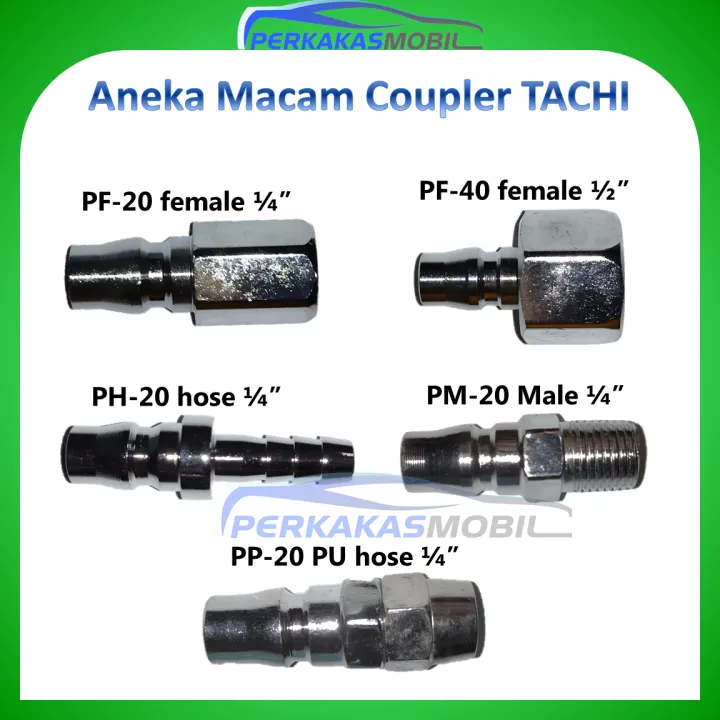 TACHI Coupler Sambungan Selang Angin Kompresor Aneka Jenis PF PH PM PP ...