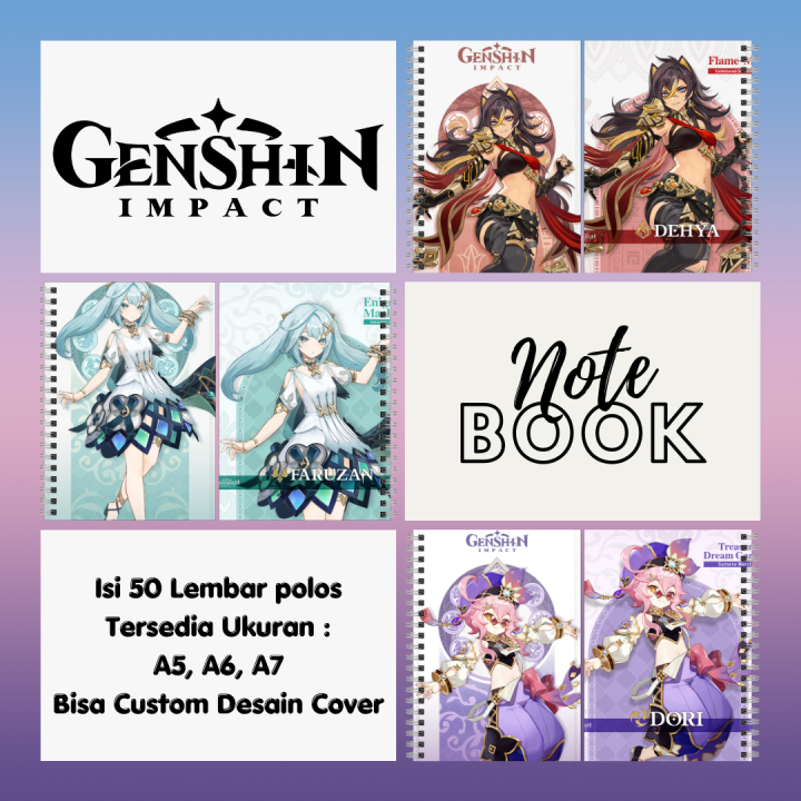 NOTEBOOK GENSHIN IMPACT / NOTE BOOK GENSHIN IMPACT / BUKU CATATAN ...