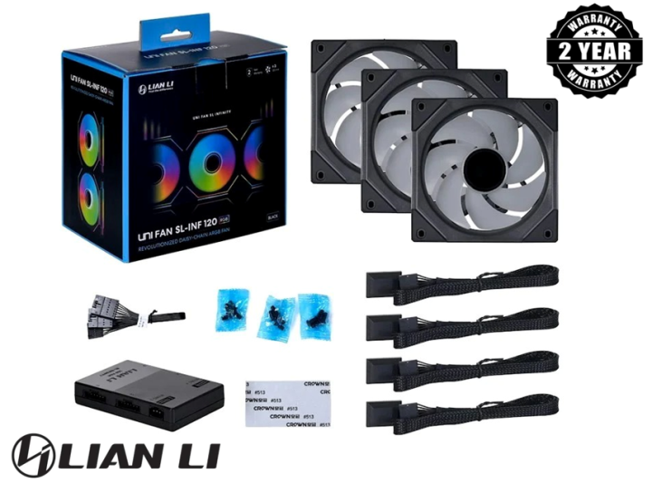 Lian Li Uni Fan SL Infinity SL120 Black ( 3-Fan Pack , ARGB , SL-INF ...