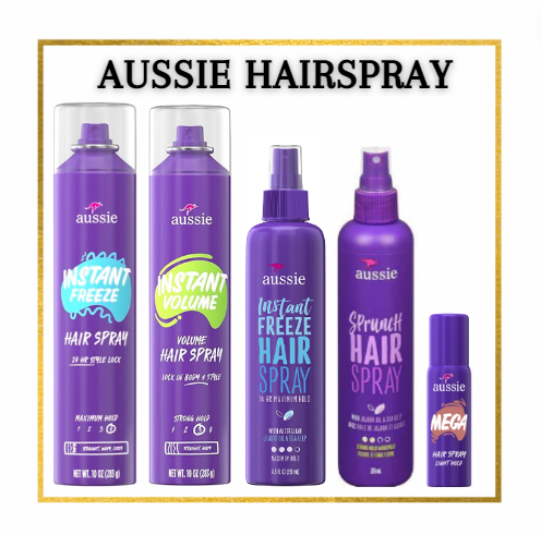 Aussie Hairspray, with Jojoba & Sea Kelp, Instant Freeze, Sprunch ...