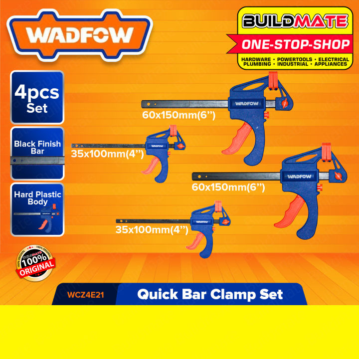 WADFOW 4PCS Quick Bar Clamp Set 4" Inch & 6" Inch Quick Grip Wood ...