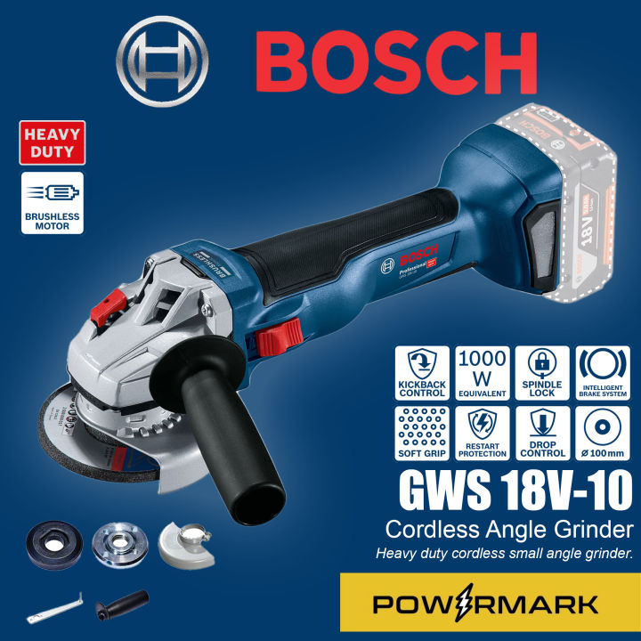 BOSCH GWS 18V-10 Brushless Cordless Angle Grinder (Solo Tool ...