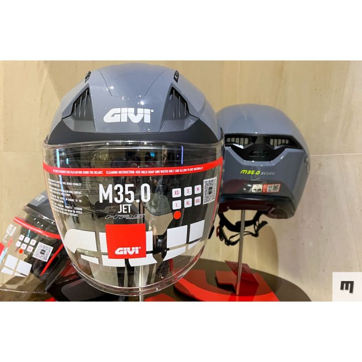 100% Original GIVI M35.0 Scudo Graphic Torch Double Visor Motorcycle Helmet Motor Topi Dewasa ...