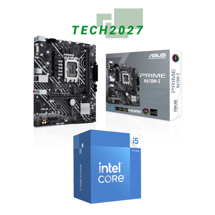 Intel Core i5-14400 2.5 GHz 10-Core LGA 1700 Processor with ASUS Prime H610M-E DDR5 MATX ...