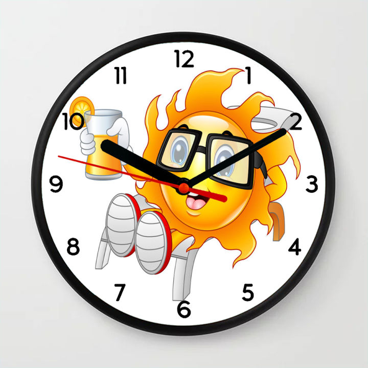 Jam dinding emoji lucu jam dekorasi dinding modern cocok untuk rumah ...