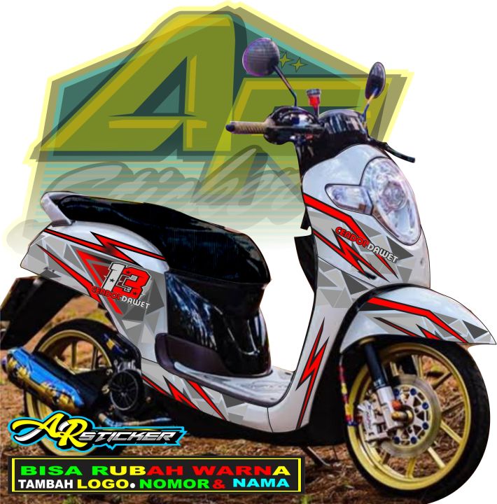 Decal scoopy Simple Stiker Scoopy full body Full Blok Decal Scopy Dekal ...
