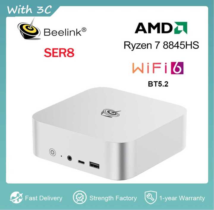 Beelink SER8 Mini PC AMD Ryzen 7 8845HS AI MINI PC 32GB DDR5 5600MHz ...
