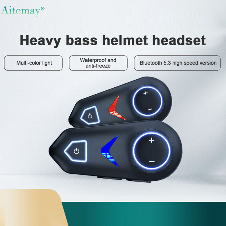 Aitemay Waterproof Motorcycle Helmet Headset Wireless Bluetooth Headset ...