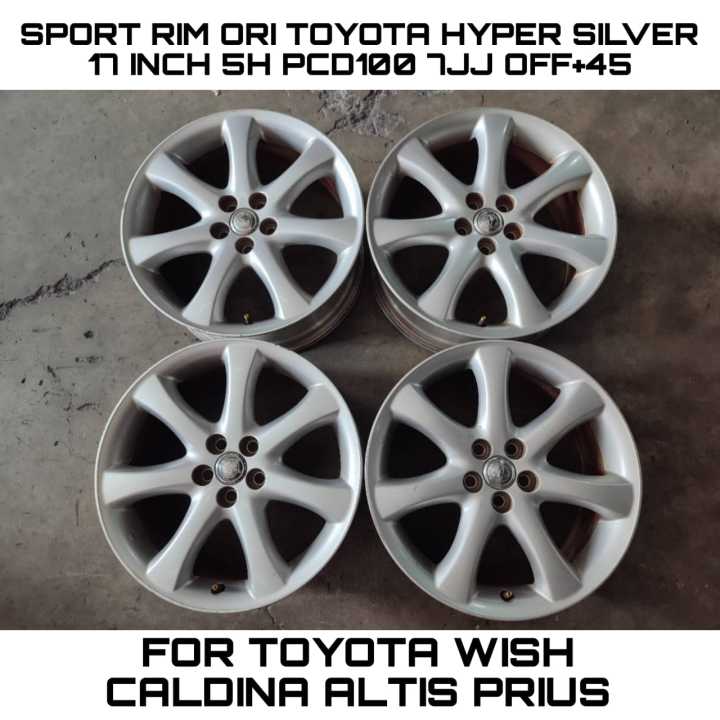 Sport Rim Ori Toyota Hyper Silver 17 Inch 5H PCD100 7jj Off+45 For Wish ...