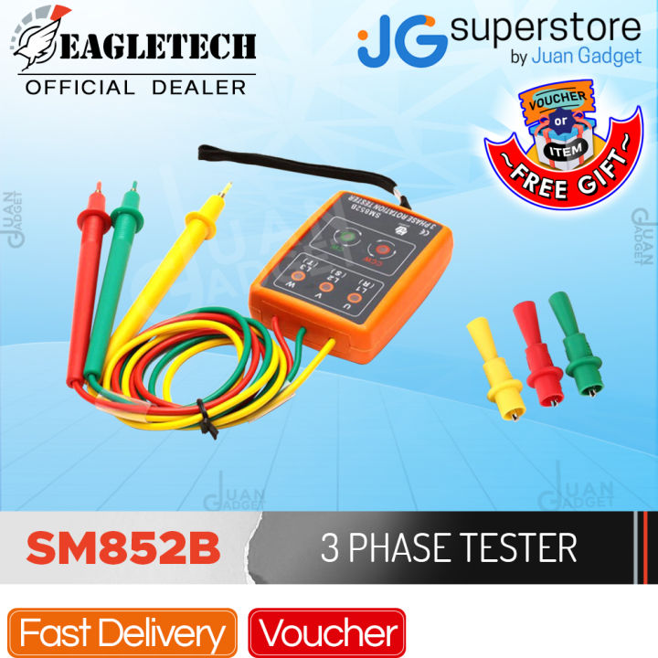 Eagletech SM852B Phase Meter with 3 Phase Rotation Sequence Tester with ...
