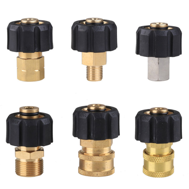 Hittime 1PC Pressure Washer Spray Adapter M22 14 Male To 1/4" 3/8" M22 Pressure Washer Quick ...
