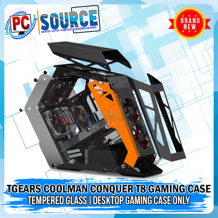 TGEARS Coolman Conquer T8 Tempered Glass Desktop Gaming Case Mid Tower ...