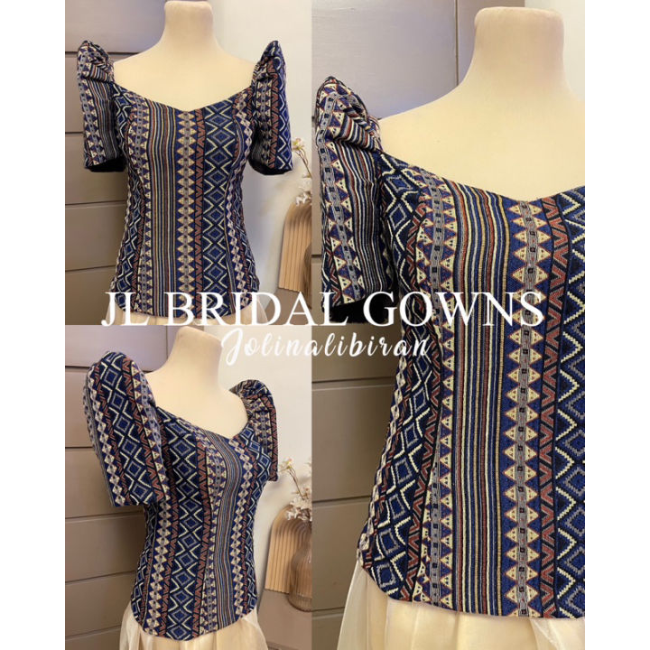 Filipiniana top - Inabel woven fabric mestiza | Lazada PH