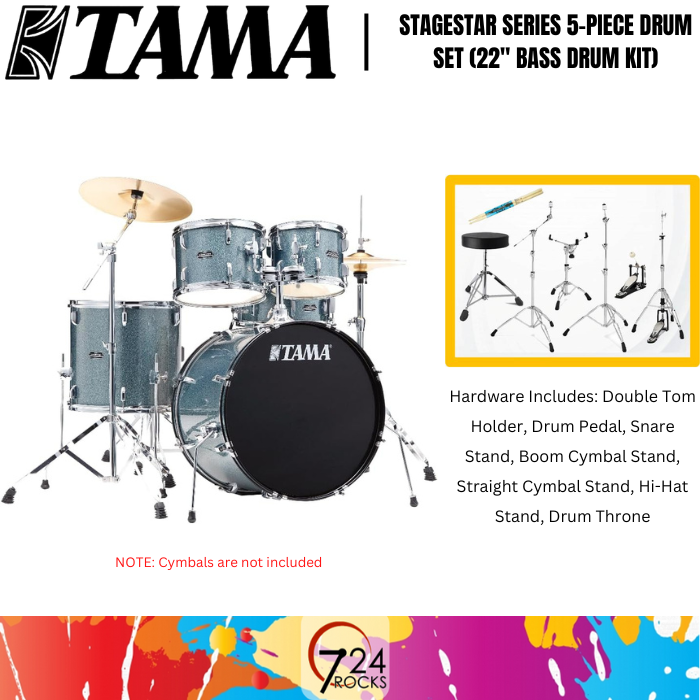 Tama Drum Set Tama ST52H6-SEM Stagestar Series 5-Piece Drum Set Sea Blue Mist 724ROCKS | Lazada