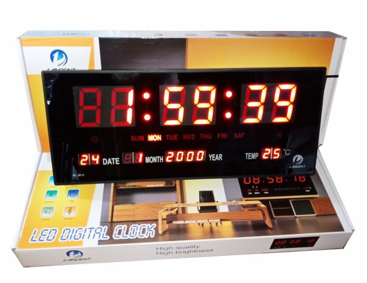 Lancent PL-3615 LED Display Digital Wall Clock/Desk Clock with ...