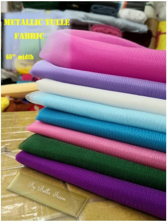 METALLIC TULLE FABRIC 60"width sold in Yards | Lazada PH